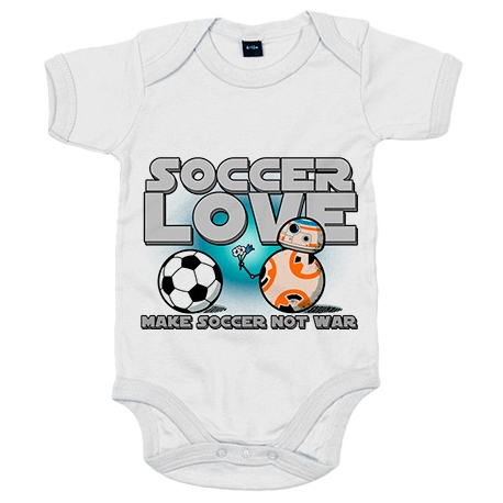 Body bebé frase Soccer Love Make Soccer Not War para futbolero ...